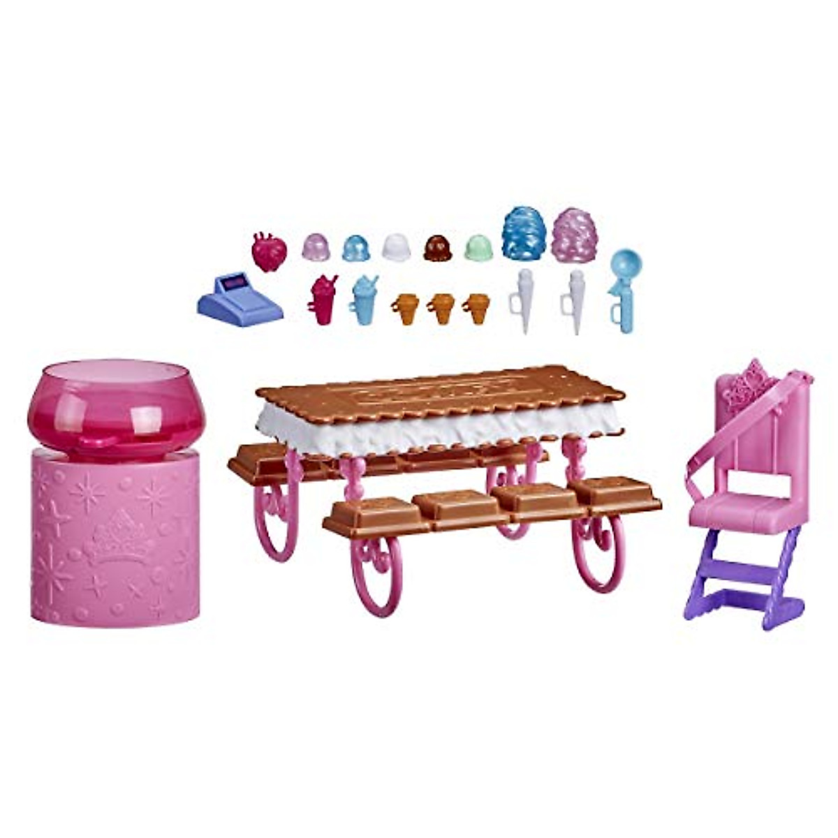 Disney Princess Comfy Squad Sweet Treats Truck, Playset with 16 Accessories, Pretend Ice Cream Shop, Toy for Girls 5 Years Old and Up