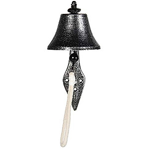 Upstreet Dinner Bell for Outside or Inside Made of Red Copper Hanging Bell, Cast Iron Outdoor Bell to Wall Mounted Surfaces for Church, Home, and School Bell (Cinereous, 6)