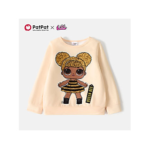 L.O.L. Surprise! Little Big Girls Longsleeve T-Shirt Crewneck Pullover Sweatshirt Apricot 9-10 Years