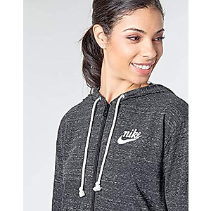 Nike Women's Sportswear Gym Vintage Full-Zip Hoodie , Black/(Sail), Small