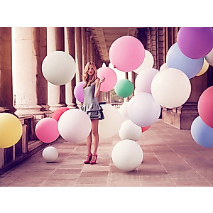 AFTERLOON® Biodegradable Balloons 3 pcs 36 Inch Pear Shaped Giant Extra Large White, Thickened Strong Natural Latex Jumbo XL Big Helium Float, for Baby Shower Gender Reveal Birthday Party Decorations