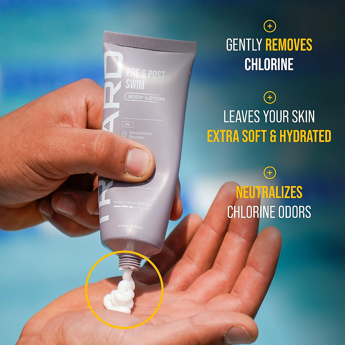 TRIHARD Advanced Swimmer's Lotion | Pre-Swim Skin Shield | Post-Swim Chlorine Moisturizing & Chlorine Removal | Olympian's Choice