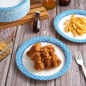 MUCHII 8.375 Inch Disposable Paper Plates, 300 Count Disposable Paper Plates, Soak Proof Paper Plates for Daily Use, Cut Proof Holiday Paper Plates for Family Gatherings, Parties, Picnic And So On