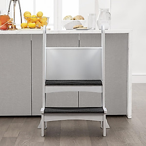 Kids Step to It Stool, Step Stool Chair Kitchen Step Stool for Kids, Wooden Stepping Stool for Kids, Empower Kids in The Kitchen with Step-Up Solutions by Naomi Home – Gray