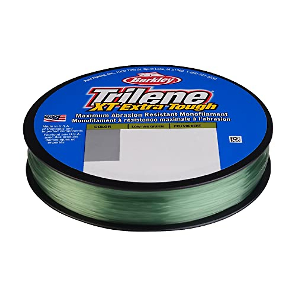 Berkley Trilene® XT®, Low-Vis Green, 30lb | 13.6kg, 220yd | 201m Monofilament Fishing Line, Suitable for Saltwater and Freshwater Environments