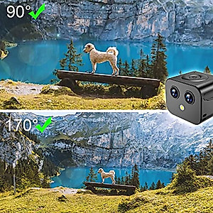 Mini Spy Double Lens Camera,1080P WiFi Hidden Cameras, Portable Small HD Nanny Cam with Motion Detection, Indoor Covert Security Camera for Home and Office -Intercom Function,Built-in Battery