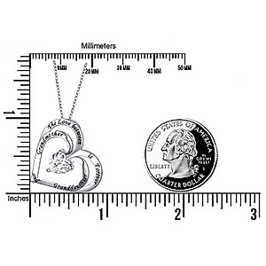 DAOCHONG S925 Sterling Silver Granddaughter Heart Pendant Necklace Jewelry Gift from Grandma Grandmother Granddaughter Birthday