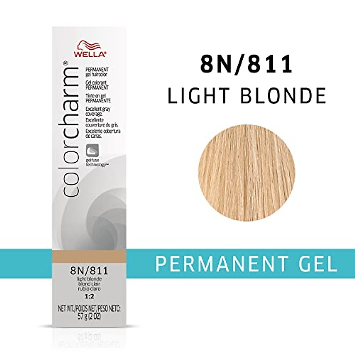 WELLA colorcharm Permanent Gel Haircolor, With Long Lasting Gelfuse™ Technology, For Gray Coverage, 5N Light Brown, 2 oz