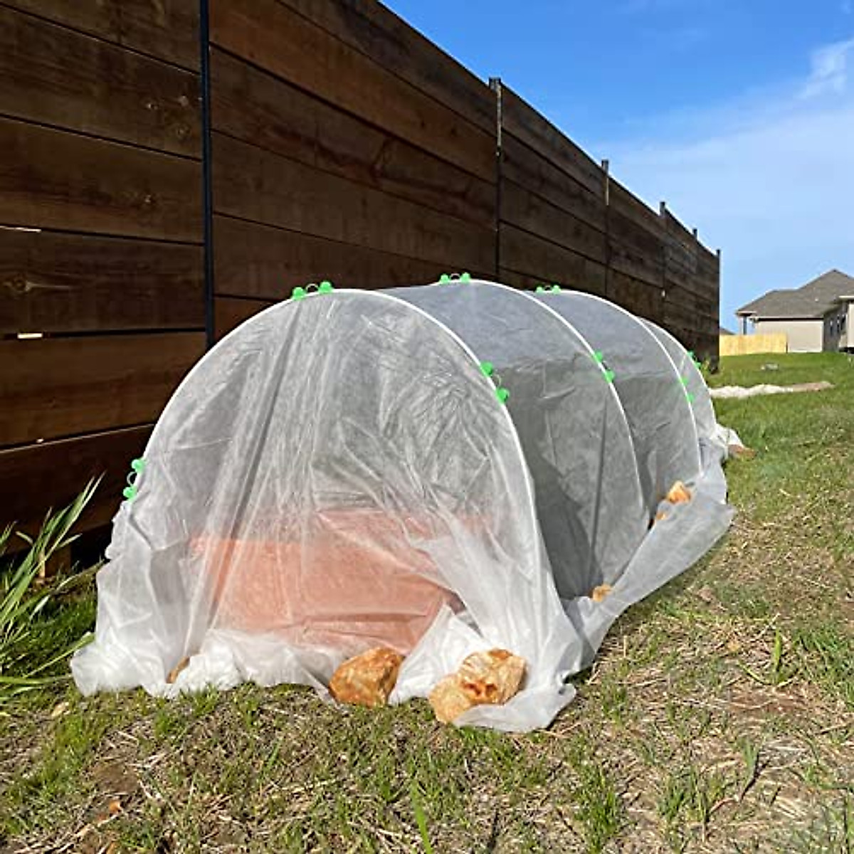 Garden Hoops Kit with Plant Covers Freeze Protection, Greenhouse Hoops Garden Cover for Raised Beds