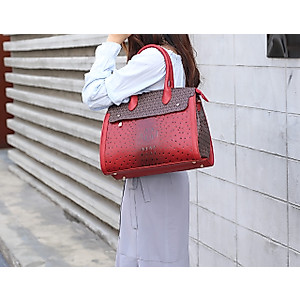 MKF Crossbody Shoulder Bag for Women – PU Leather Top Handle Pocketbook – Roomy Tote Satchel Handbag Purse Navy