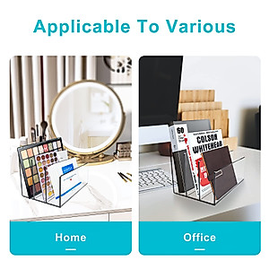 Boloyo Acrylic 3 Sections File Holder,Clear File Organizer Letter Sorter Holder for Desk,Fit for Office File Organizer Wallet & Purse Display Stand (Clear 3 Sections 1PC)