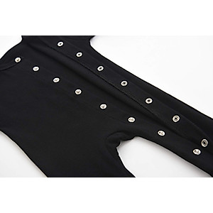 ACESTAR Newborn Baby Footed Pajamas with Mitten Cuffs - Cotton Unisex Snap-Up Baby Sleepers for Sleep and Play Footies Pjs (0-3 Months, Black)