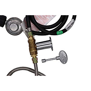 METER STAR Propane Fire Pit/Fireplace Parts Propane Gas Control Valve System Regulator Valve with Hose and Key Kit,Max 90,000 BTU
