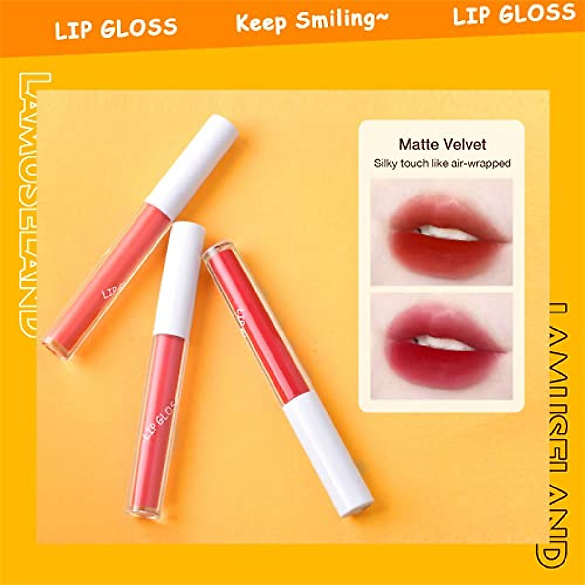 JDEFEG Makeup Mat Liquid Lipstick Lip Plumper Makeup Kit Long Lasting Velvet Lip Gloss Pigmented Lip Makeup Gift For Girls And Women 3Ml Sexy Lip Scrub(A)