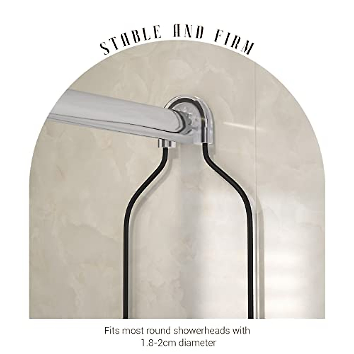 Bunoxea Anti-Swing Hanging Shower Caddy, Over Head Shower Caddy Extra-Large Rustproof with Hooks for Razors, Sponge and more, Metal Black