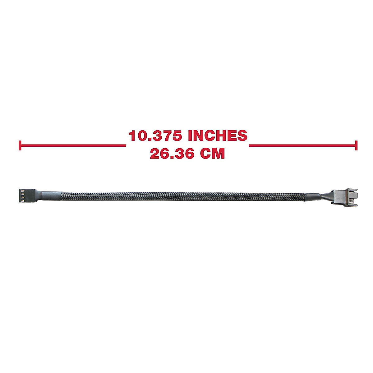 BUYMINERS.CA PWM Fan Extension Cable - 10.5 inch PC Fan Extension Cable, Durable, Black Braided Nylon Case Fan Extension Cable (4 Pack)