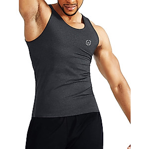 NELEUS Men's 3 Pack Compression Tank Top Athletic Undershirts,5074,Black (Grey),US XL,EU 2XL
