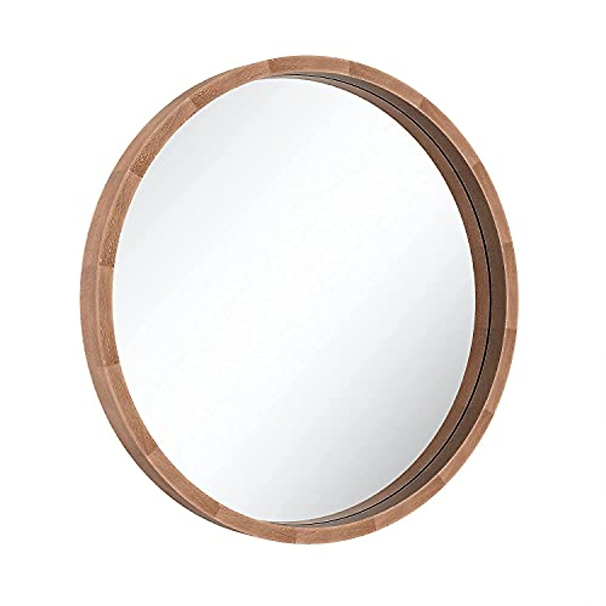 SIERSOE Round Wood Mirror 30 Inch, Large Wall Framed Bathroom Mirror for Vanity Farmhouse Rustic Mirror