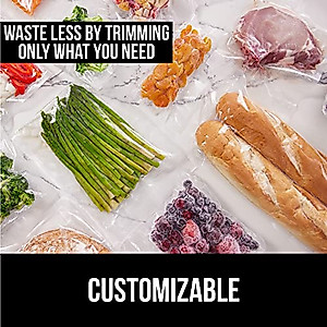 Gorilla Grip Airtight Vacuum Sealer Bags, 2 Pack, 11 IN x 25 FT, 6x Fresher Food, Pack A Meal Saver, Leakproof, Puncture Resistant, Prevents Freezer Burn, for Sous Vide, Microwave and Dishwasher Safe