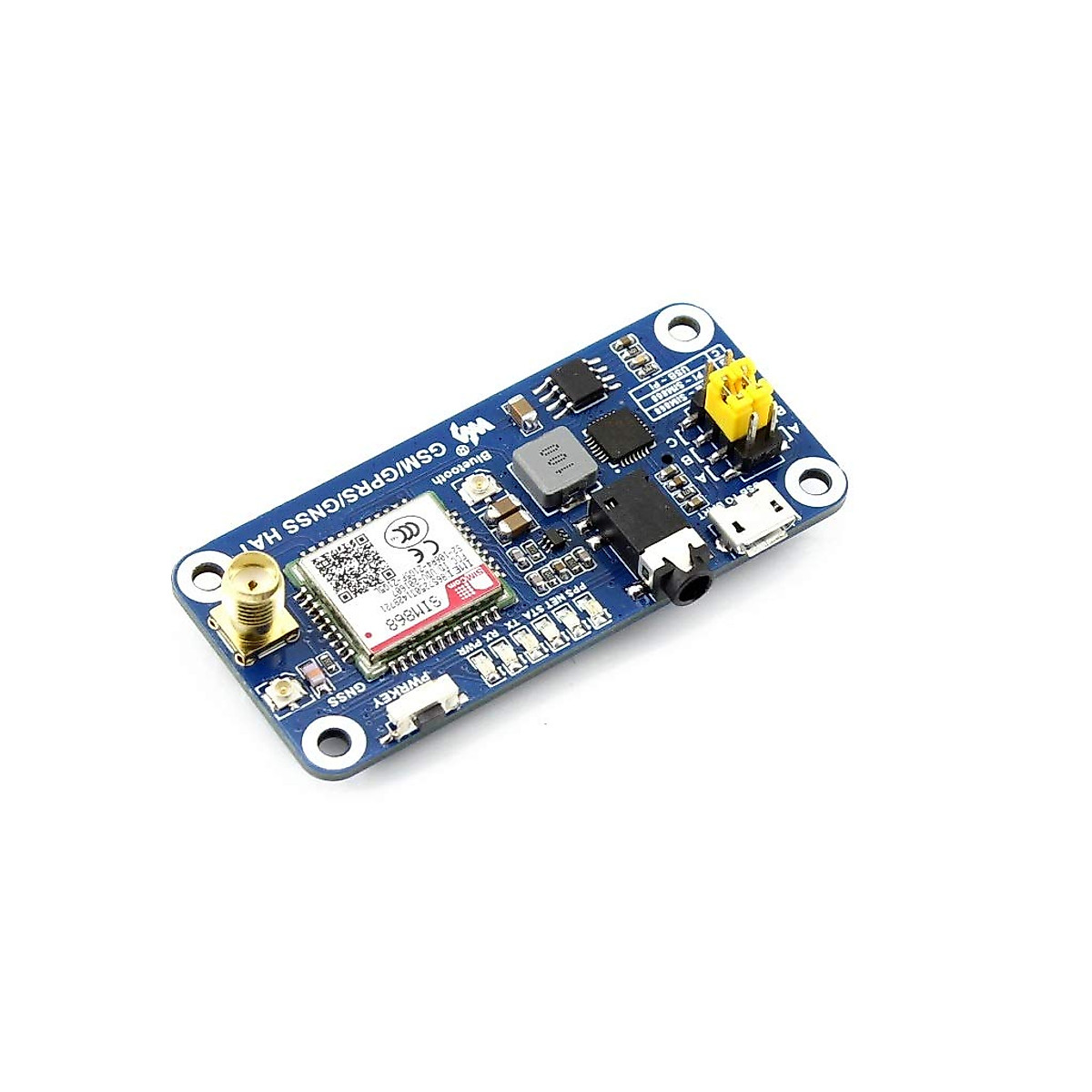 Waveshare GSM/GPRS/GNSS/Bluetooth HAT for Raspberry Pi 2B/3B/3B+/Zero/Zero W Based on SIM868 Support SMS Data Transfer ect.