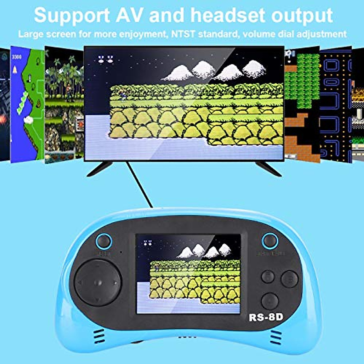 Color Screen Gaming Controller for Parent-Child Interaction(Blue)
