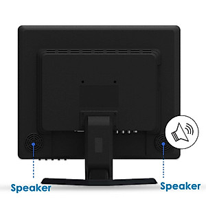 JaiHo 17 Inch PC Monitor TFT LCD Monitor - 1280 x 1024 Resolution 4:3 HDMI Monitor Color Display Screen with HDMI/VGA/BNC/AV/USB Earphone Input, Built-in Dual Speakers, Black