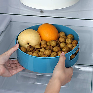 Kitchen Countertop Organizer,360 Degree Rotating Round Lazy Susans Makeup Organizer for Countertop Pantry Refrigerator Bathroom Non Skid Storage Racks (Sky-blue)