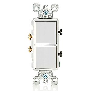 Leviton 5634-W 15 Amp, 120/277 Volt, Decora Single-Pole, AC Combination Switch, Commercial Grade, Grounding, White, Small