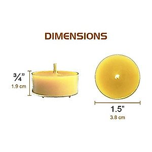 12pcs Natural Beeswax Tealight Candles - Organic Candle Honey Scent Smokeless Clean Burning