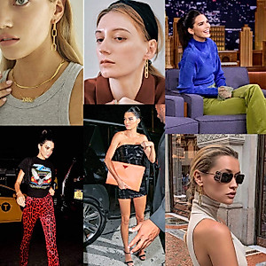 Link Chain Drop Earrings Minimalist Punk Paperclip Chain Dangle Earrings for Women Gold Silver