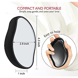 Crystal Hair Eraser for Women and Men, Magic Hair Eraser Crystal Hair Remover, Painless Exfoliation Hair Removal Tool for Arms Legs Back - Fast & Easy, Reusable & Washable, Portable Epilator