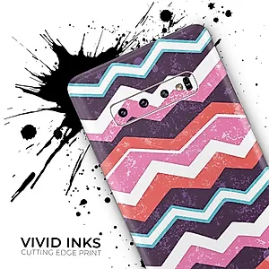 DesignSkinz Jagged Colorful Chevron Protective Vinyl Decal Wrap Skin Cover Compatible with The Samsung Galaxy S20 (Screen Trim & Back Glass Skin)