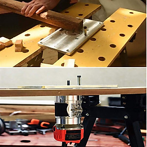 MOPHOEXII Aluminum Alloy milling Cutter Router Table Insert Plate with Plastic Router Insertion Ring and Install Screws for Woodworking Bench, 300mm x 235mm x 9.5mm