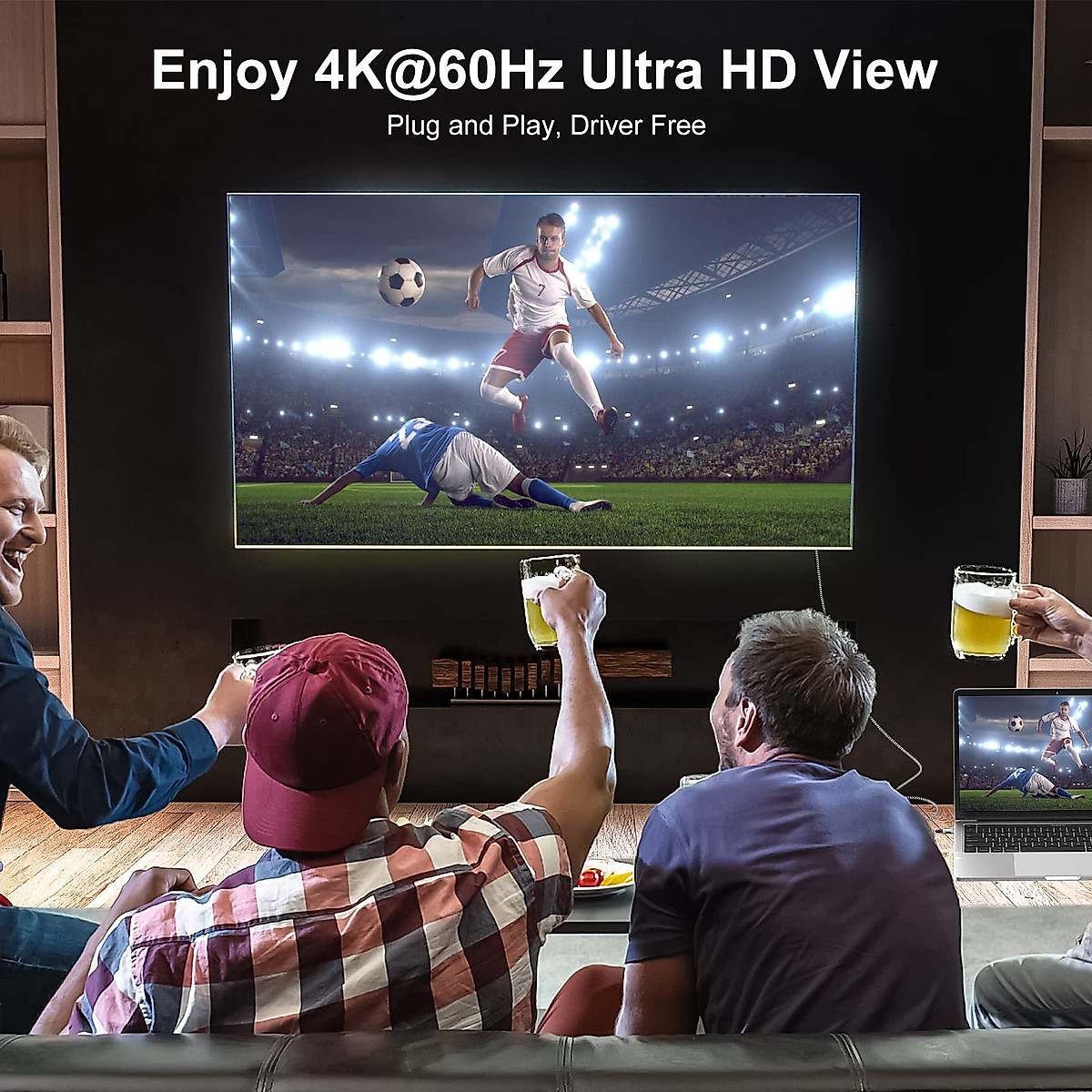 fairikabe USB C to HDMI Cable 4K@60Hz, 6.6FT USB Type C to HDMI Adapter Cable Thunderbolt 3 Compatible, for MacBook Pro/Air, iPad Pro 2020/2021, iPad Air 4,iMac, Surface Pro, Dell XPS