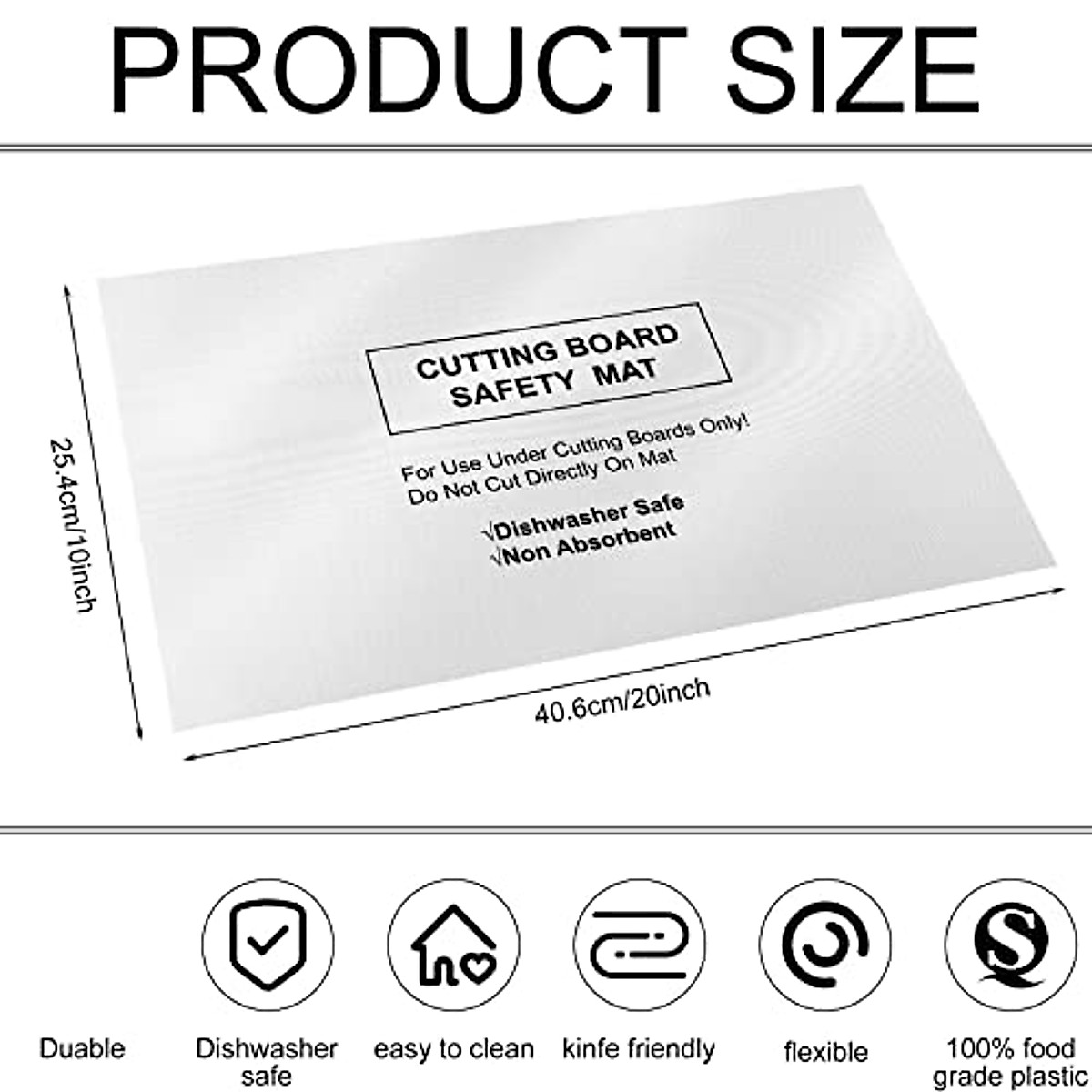 Haull 6 Pcs Non slip Cutting Board Mats Non Absorbent Safety Mat for Under Kitchen Cutting Boards, Dishwasher Safe, 16 x 10 Inches