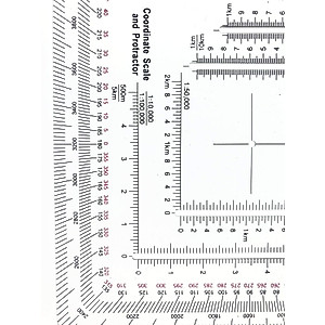 Gotical New and Improved Version Military Style MGRS/UTM Coordinate Grid Reader, and Protractor,Coordinate Scale Map Reading and Land Navigation Topographical Map Scale (Pack of 1)