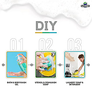 Myoc Sodium Lauryl Ether Sulphate (500ml) |Face, Hair, Hand Wash Products| Cleanser, Foaming Agent, Emulsifier, |Used in Shampoo, Soap, Detergent, Bubble Bath, Shower Gel