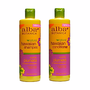 Hawaiian Replenishing Hair Wash and Conditioner Bundle with Plumeria, Pineapple, Papaya, Quinoa, Aloe, and Ginger - 12 fl. oz. Each