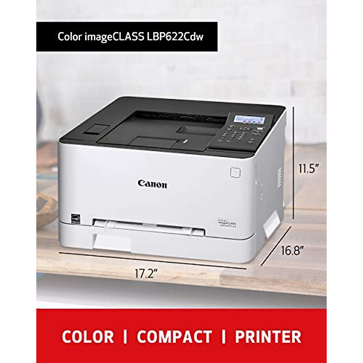 Canon Color Image Class LBP622Cdw -Wireless, Mobile Ready, Duplex Laser Printer, Compact Size - White