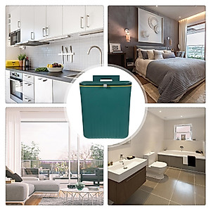 DEARMAMY Hanging Trash Can with Lid Kitchen Compost Bin for Counter Top Under Sink or Wall Mount Large Capacity Garbage Can Wastebasket for Cupboard Bathroom Bedroom