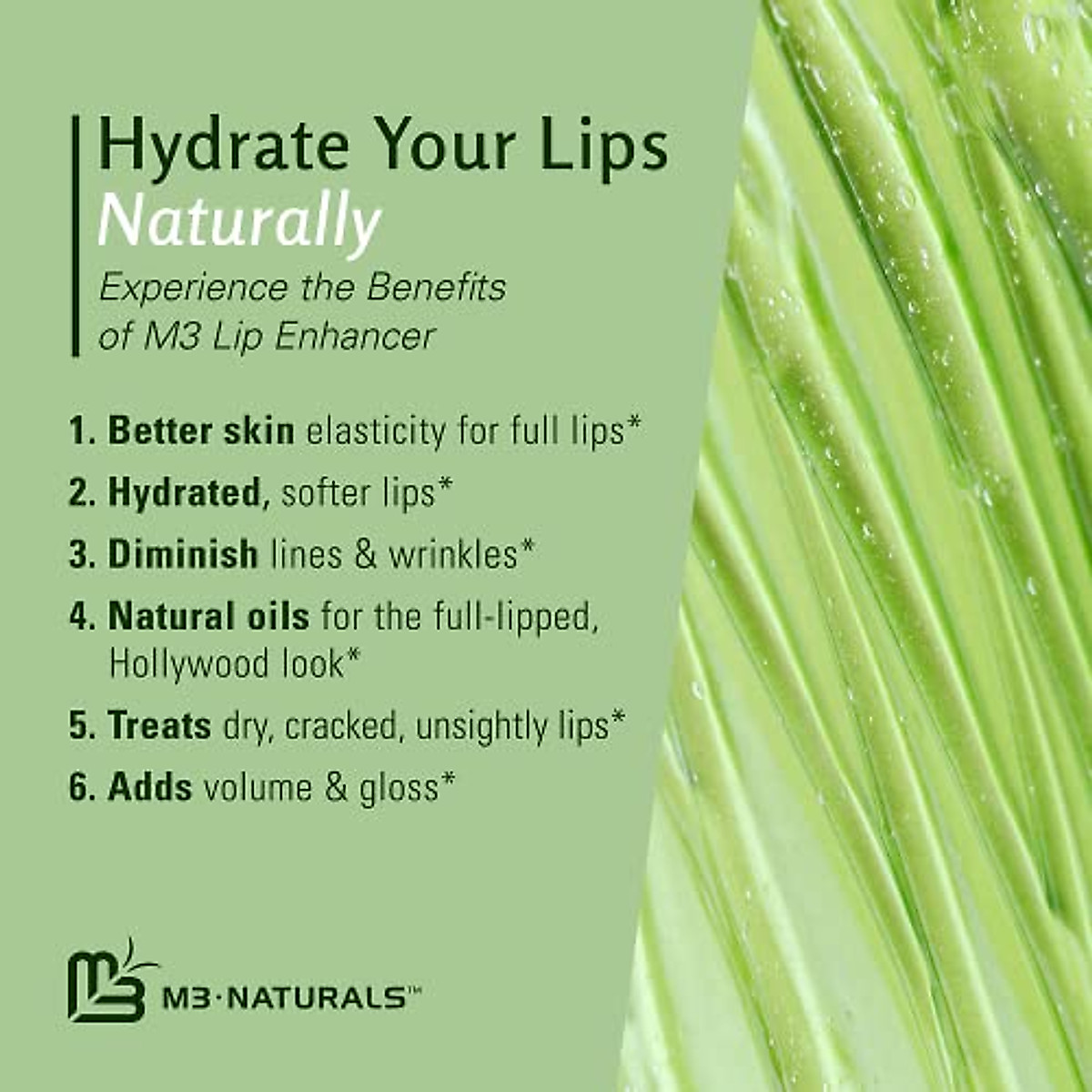 Collagen Lip Plumper Clinically Proven Lip Enhancer for Fuller Softer Lips Increased Elasticity Reduce Fine Lines Hydrating Plump Gloss Lipstick Primer by M3 Naturals