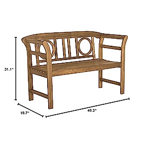 SAFAVIEH PAT6743A Outdoor Collection Moorpark 2 Seat Bench