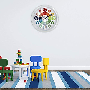 LINSHI & FORTUNE 12 Inch Learning Clock for Kids - Telling Time Teaching Clock