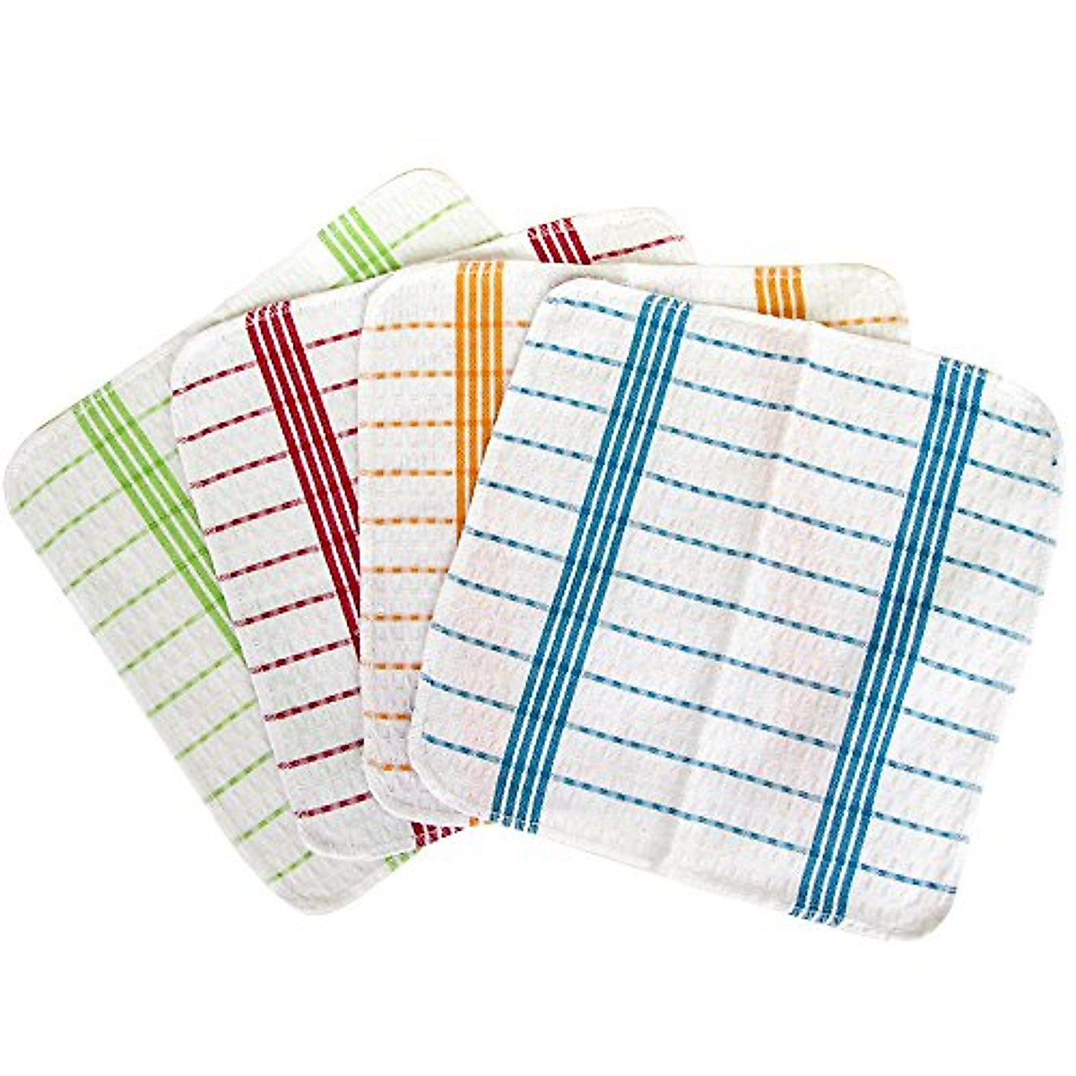 Multi-Purpose Cleaning Cloths , Kitchen Cleaning Towel , Wash Cloth , Dish Cloth ,Perfect for Kitchens, Dishes, Car, Dusting, Drying Rags, 11.5 x 11.5", Set of 10 - Teal Lattice