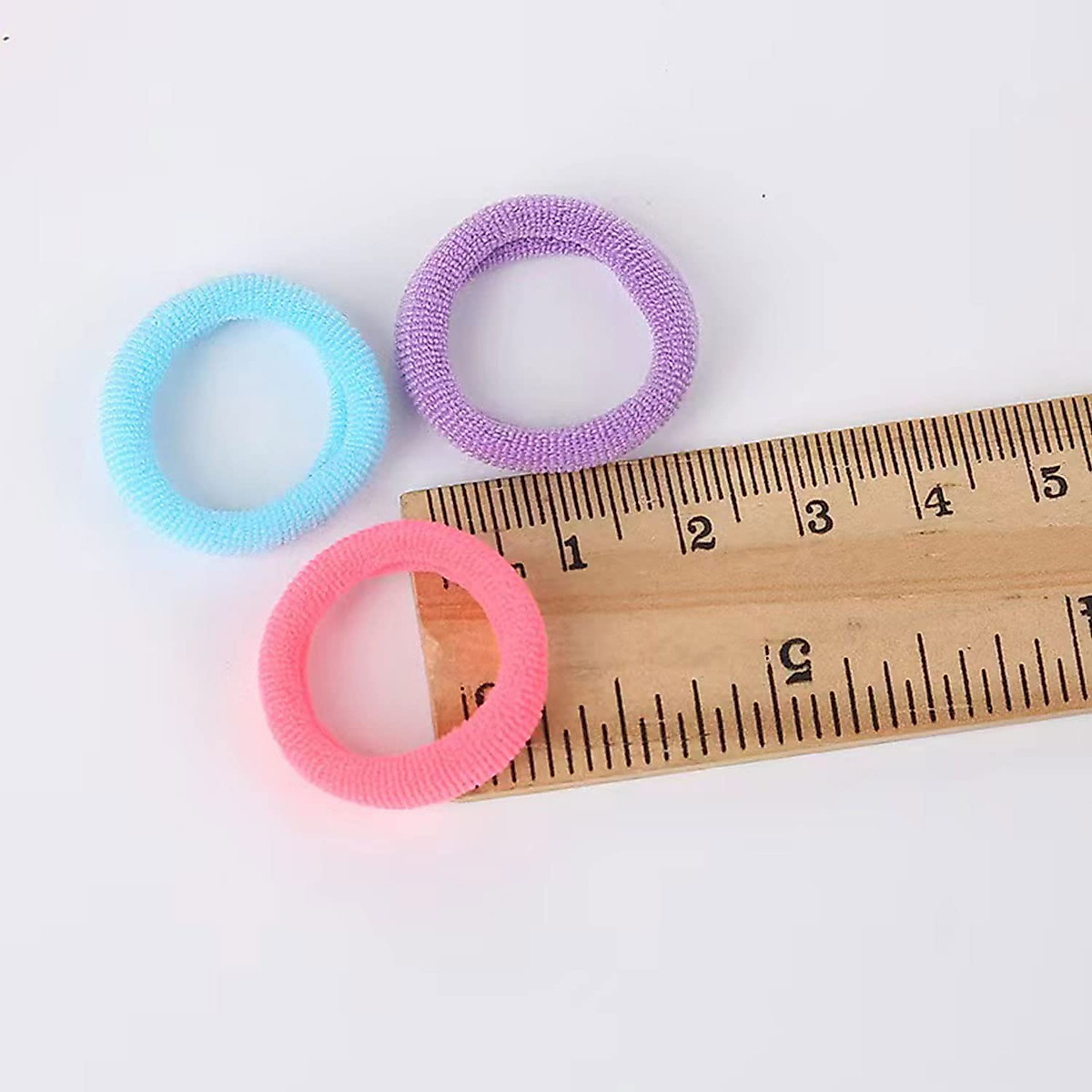 AHENOD 100PCS Small Hair Ties, Seamless Elastic Ponytail Holders, Baby Elastics Hair Bands, Cotton Toddler Hair Ties for Girls and Kids (Multicolor)