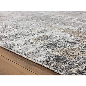 LUXE WEAVERS Euston Collection 7679 Grey 8x10 Abstract Area Rug