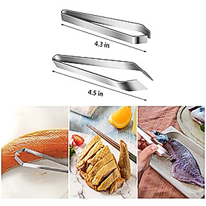 Openfly Fish Scaler Tool, Stainless Steel Fish Scaler Remover Fish Scraper Scaler with Sawtooth, Fish Skin Graters Fish Tweezers Fish Descaler Tool for Cleaning Fish