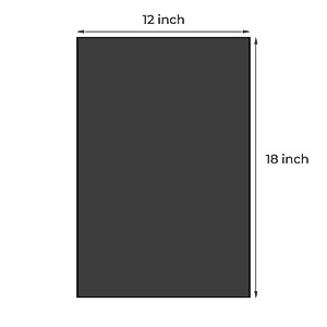 Frametory, 12x18 Black Uncut Picture Mat Boards, Backing Boards for Frames, Photos, Crafts - Pack of 12
