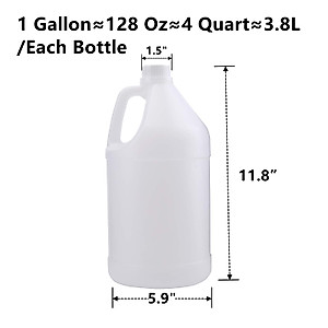 Yopay 2 Pack 1 Gallon Plastic Jugs, Plastic Bottle Container with with Pumps Child Resistant Airtight Lids, BPA Free, HDPE Plastic, Residential and Commercial Uses, White, 3.8L