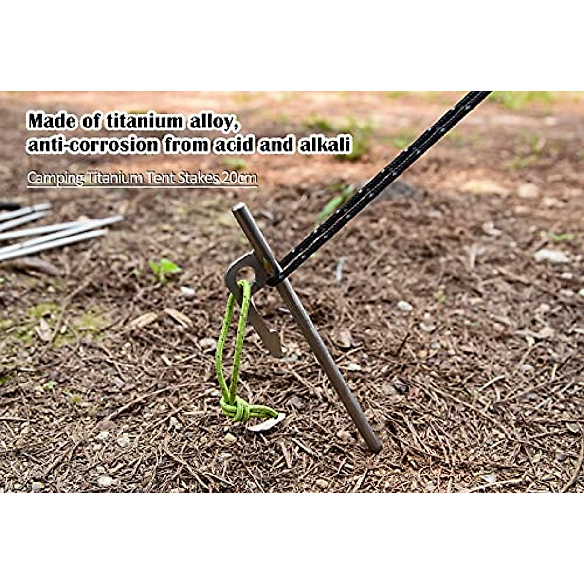 Boundless Voyage 6pcs Titanium Alloy Tent Pegs Outdoor Camping Awning Tent Stakes Lightweight Hiking Climbing Tent Nail Ti4014P